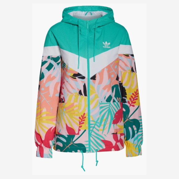 adidas | Jackets & Coats | Adidas Multicolor Tropical Print Jacket ...